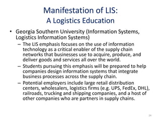 Logistics information system | PDF