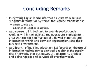 Logistics information system | PDF