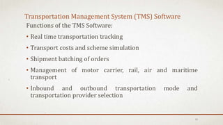 Logistics in manufacturing system | PPTX