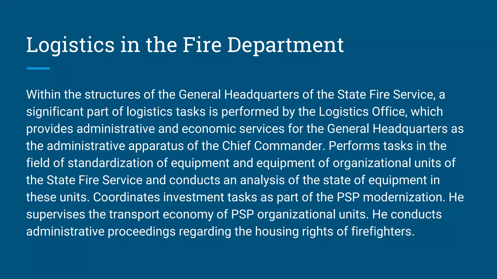 Logistics in uniformed services | PPTX