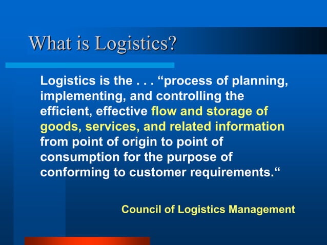 Logistics management | PPT