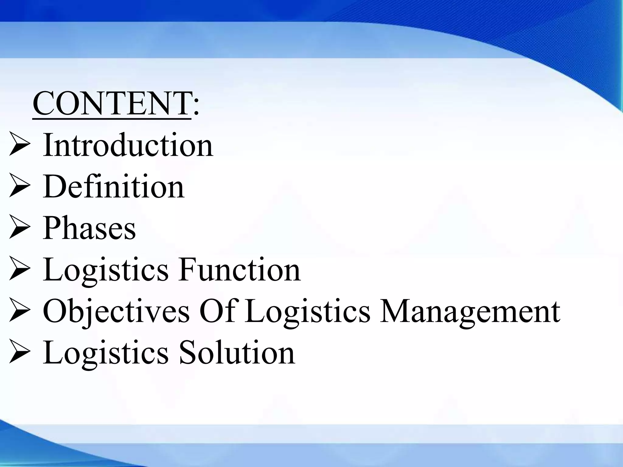 Logistics management | PPTX