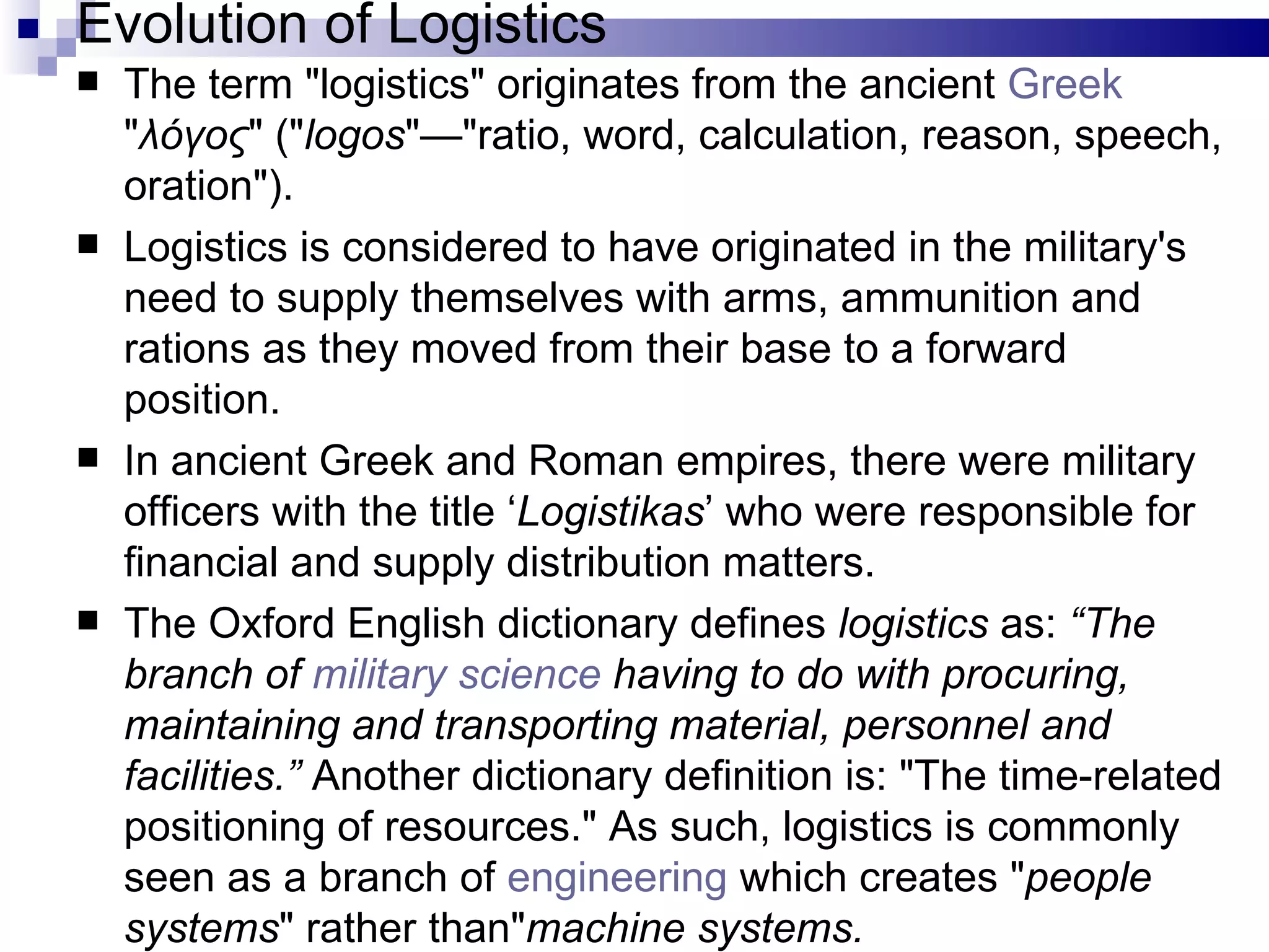 Logistics management latest | PPT