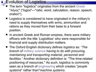 Logistics management latest | PPT