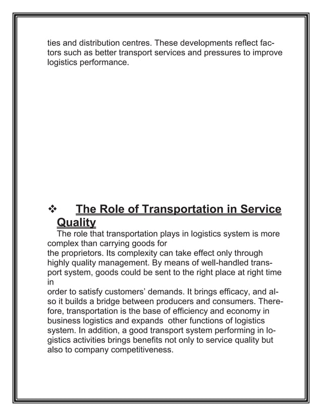 Logistics management 100 marks assignment | DOCX