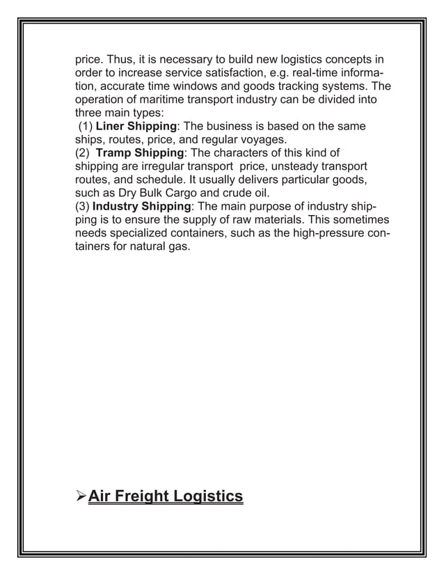 Logistics management 100 marks assignment | DOCX