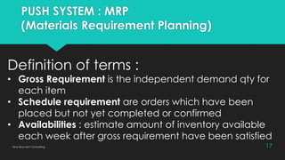 Logistics management 3 Production Management MRP | PDF