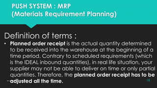 Logistics management 3 Production Management MRP | PDF