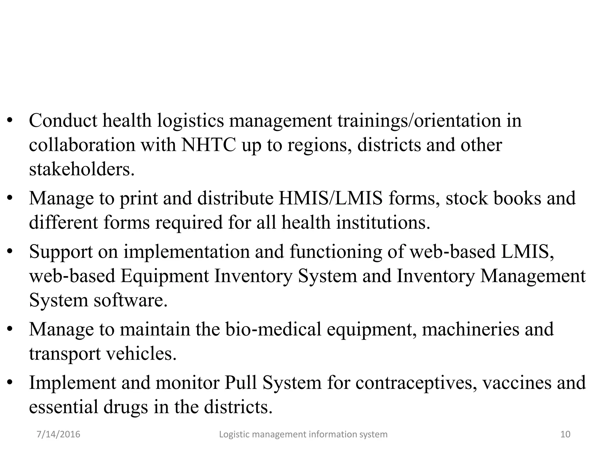Logistics management information system(lmis) | PPTX
