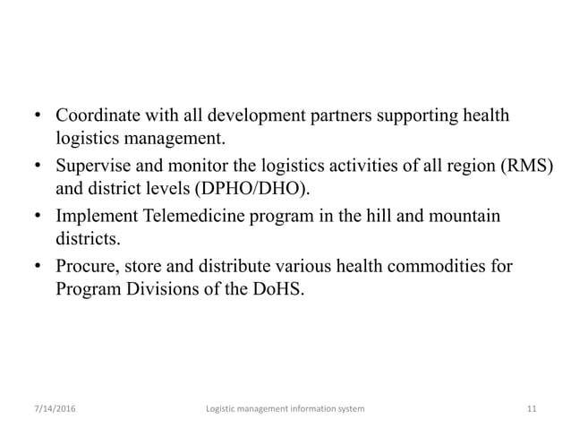 Logistics management information system(lmis) | PPTX | Logistics and ...