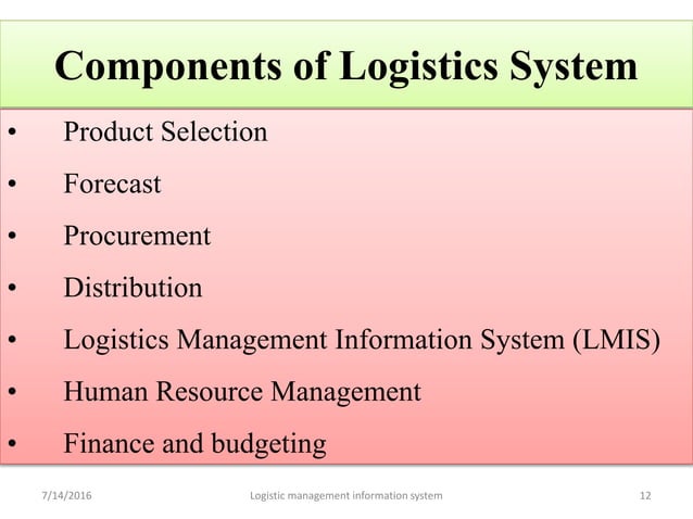 Logistics management information system(lmis) | PPTX | Logistics and ...