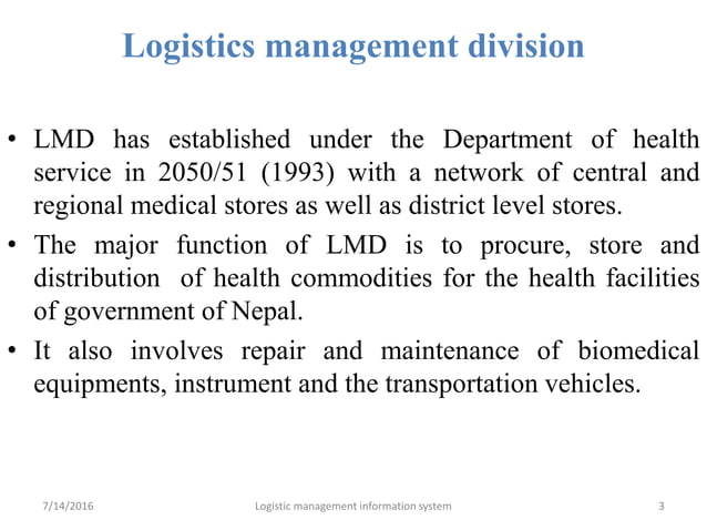 Logistics management information system(lmis) | PPTX | Logistics and ...