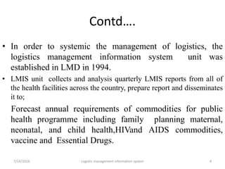 Logistics management information system(lmis) | PPTX