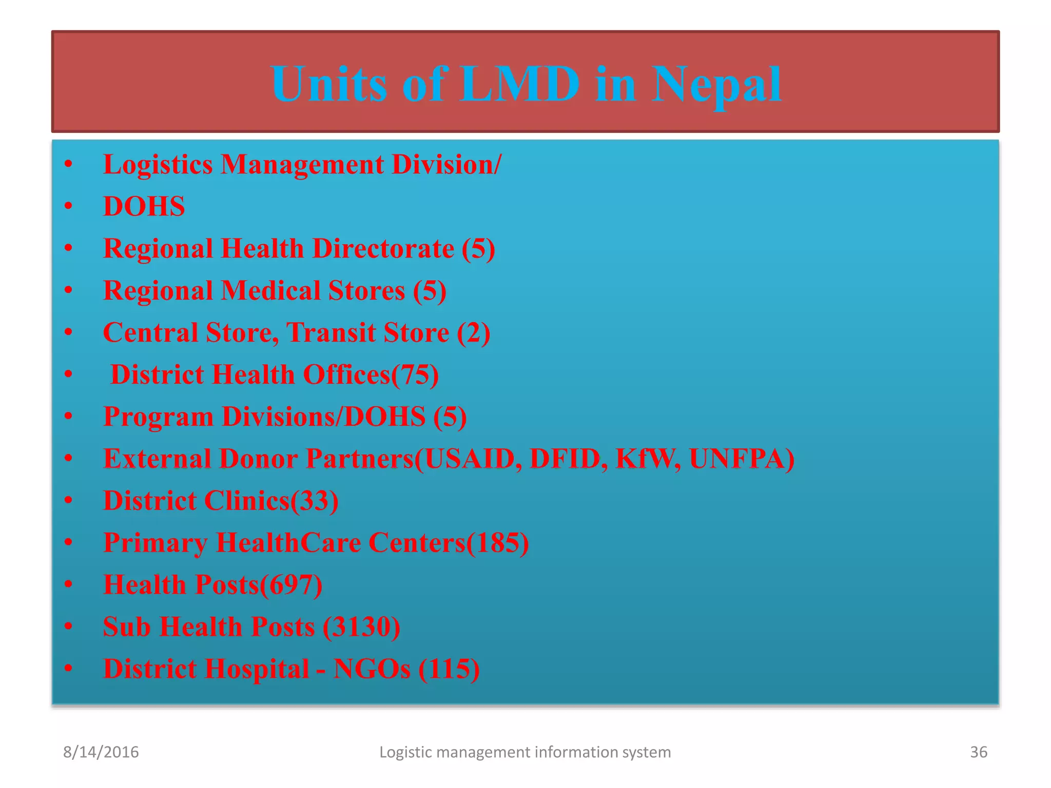 Logistics management information system(lmis) | PPTX