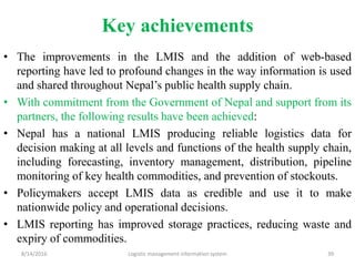 Logistics management information system(lmis) | PPTX