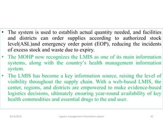 Logistics management information system(lmis) | PPTX