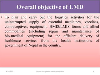 Logistics management information system(lmis) | PPTX