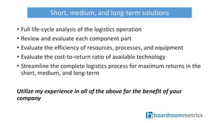 Logistics new solutions to old problems | PPTX | Logistics | Business