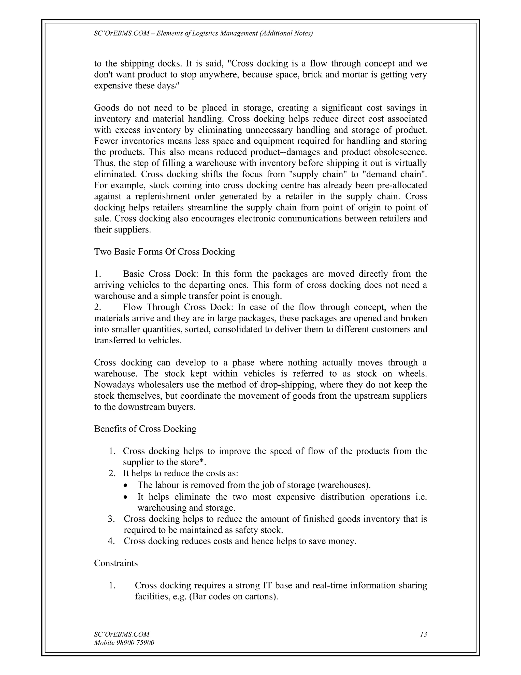 Logistics notes | PDF