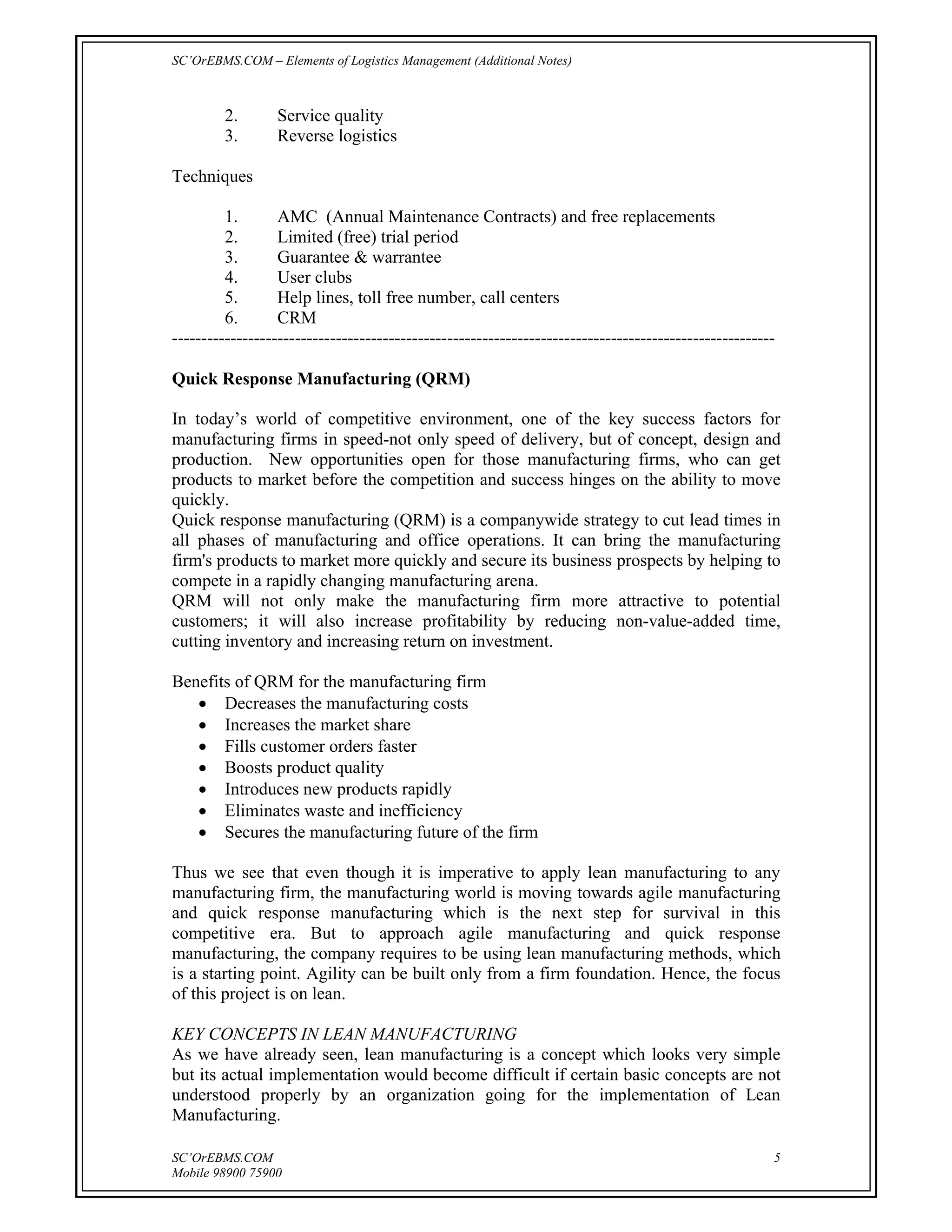 Logistics notes | PDF