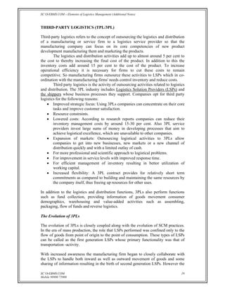 Logistics notes | PDF