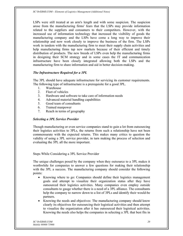 Logistics notes | PDF