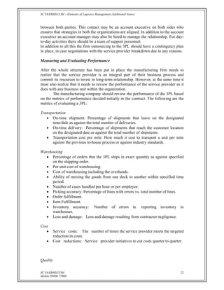 Logistics notes | PDF