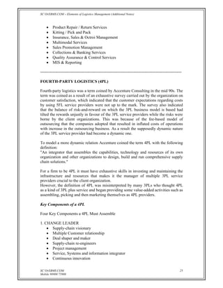 Logistics notes | PDF