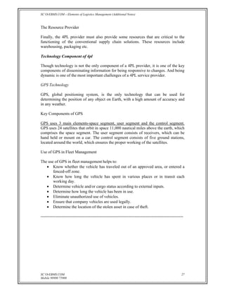 Logistics notes | PDF