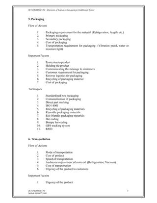 Logistics notes | PDF