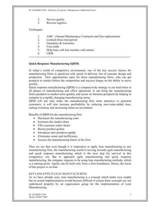 Logistics notes | PDF