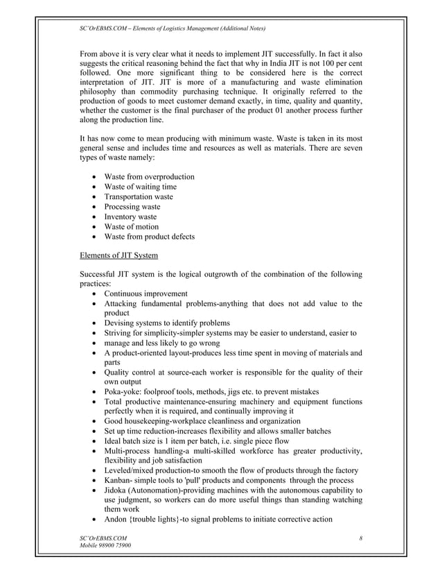 Logistics notes | PDF