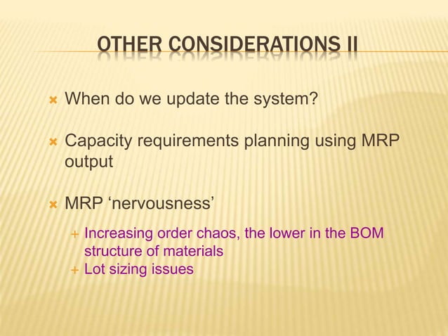 MRP, MPS, Bill of Material, Numericals | PPTX