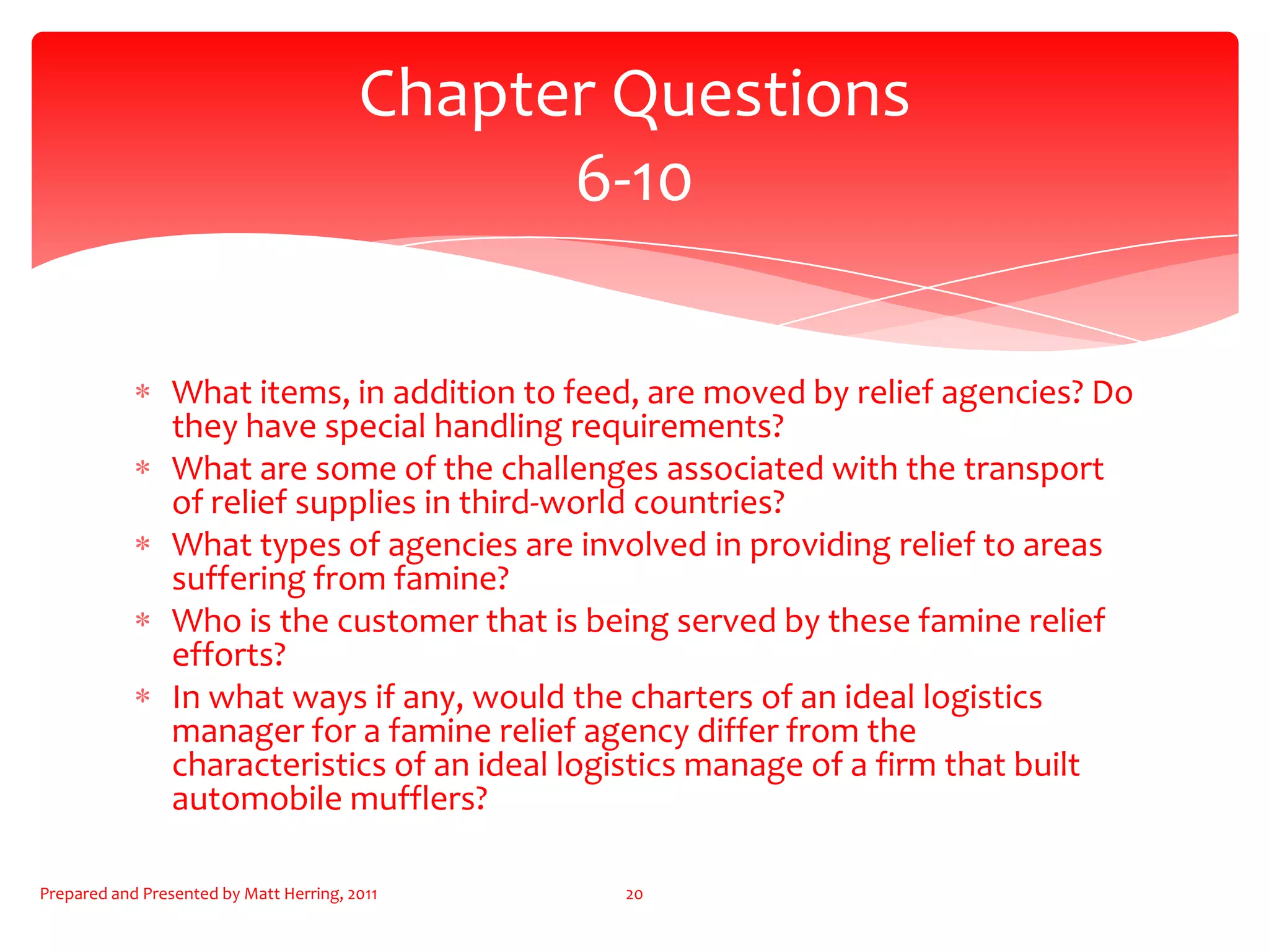 Logistics of famine relief | PPTX