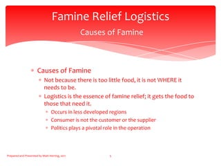 Logistics of famine relief | PPTX