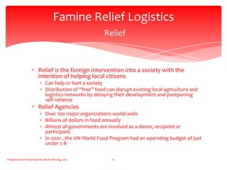 Logistics of famine relief | PPTX