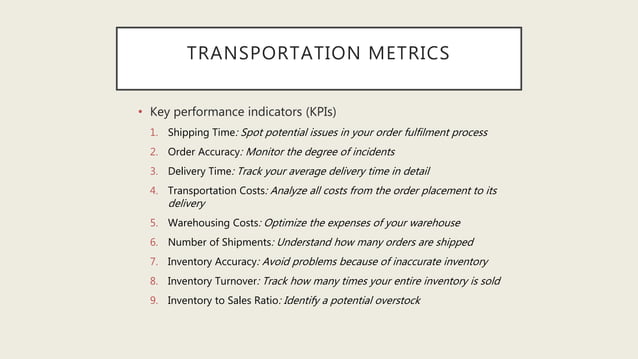 Logistics of transportation & distribution | PPTX