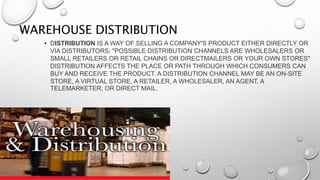 Logistics of warehousing in 1 assingment | PPTX | Logistics and ...