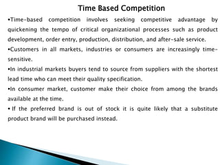 Logistics : Time Based competition, shortening life cycle, JIT ...