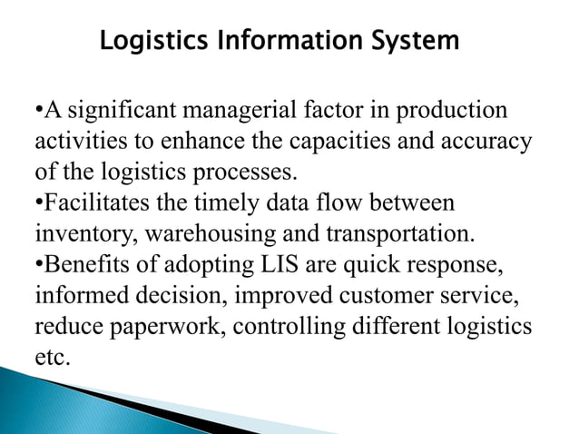 Logistics : Time Based competition, shortening life cycle, JIT, Pipeline management | PPTX