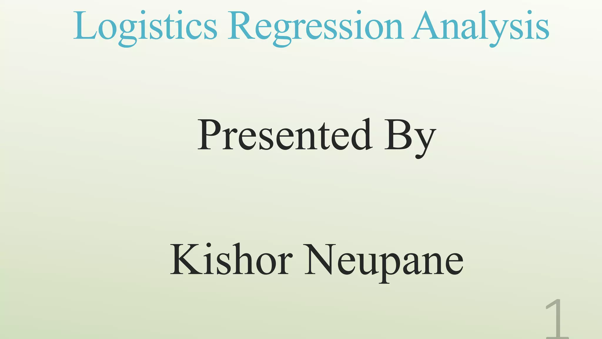 Logistics regression | PPT