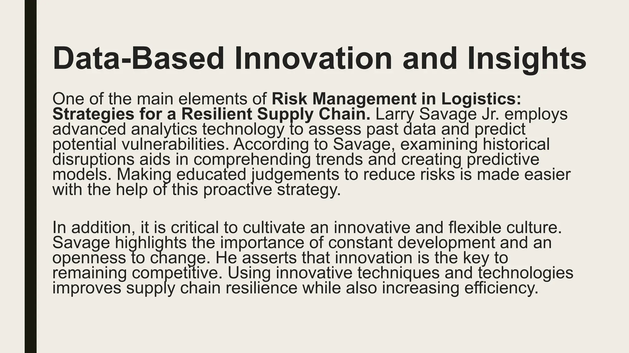Logistics Risk Management: Building Blocks for a Sturdy Supply Chain | PPT