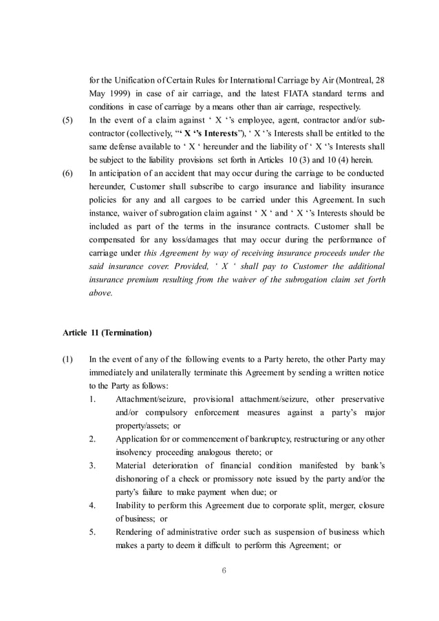 Logistics Services Agreement Sample (Purchase this doc, Text ...