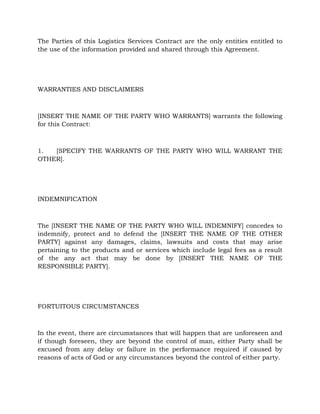 LOGISTICS SERVICES CONTRACT | PDF