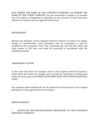 LOGISTICS SERVICES CONTRACT | PDF