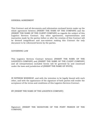 LOGISTICS SERVICES CONTRACT | PDF