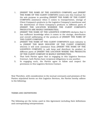 LOGISTICS SERVICES CONTRACT | PDF