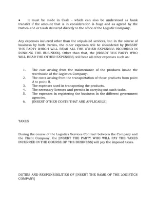 LOGISTICS SERVICES CONTRACT | PDF