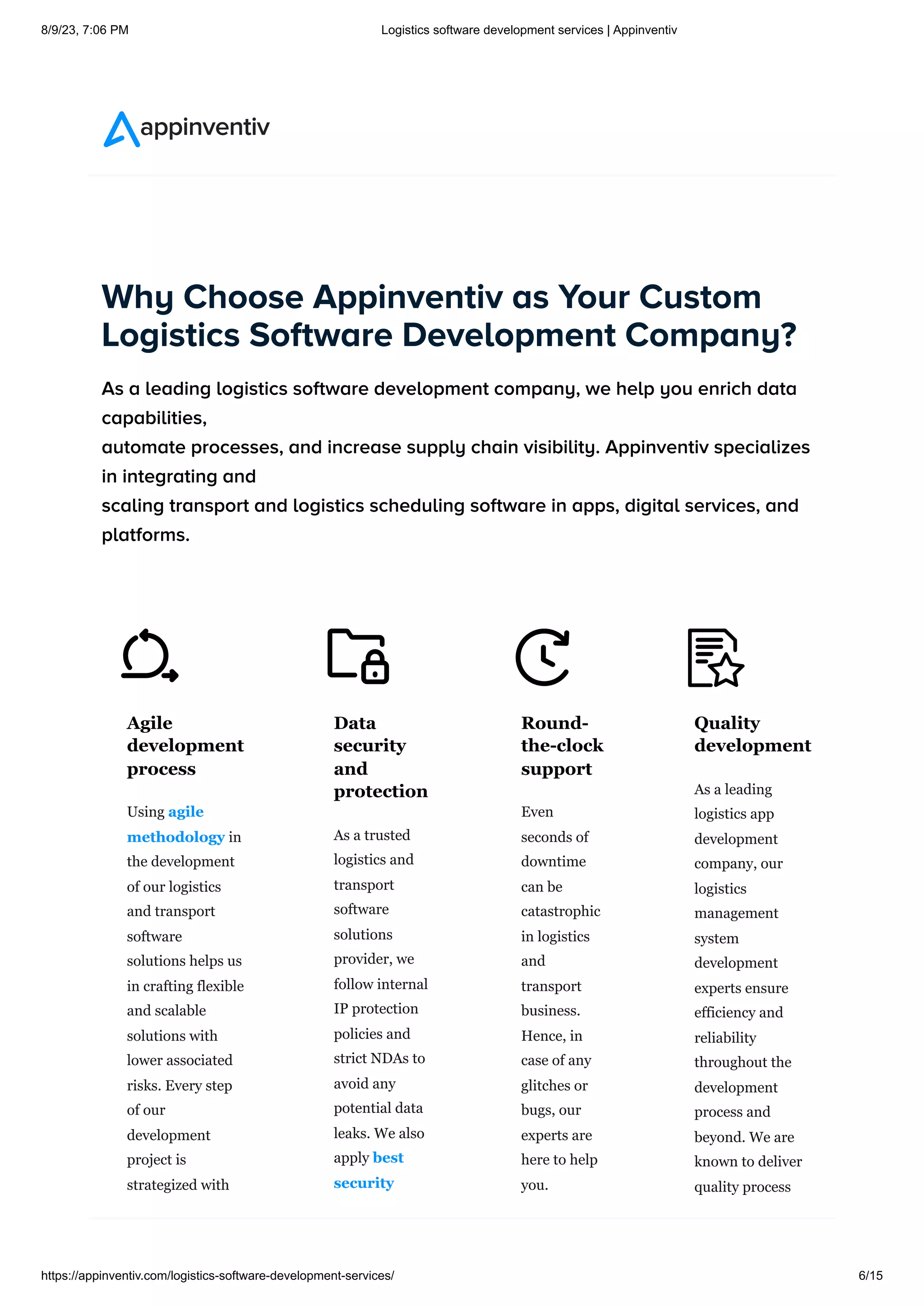 Logistics and transportation software development | PDF