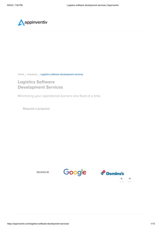 Logistics and transportation software development | PDF